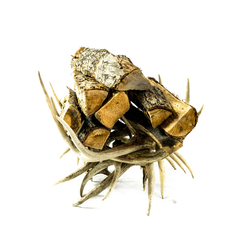Whitetail Antler Log Holder – Crooked Creek Antler Art