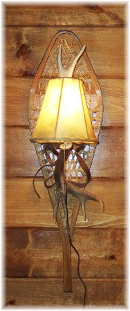 Medium Deer Antler Snowshoe Sconce - Crooked Creek Antler Art